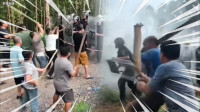 自由說新聞》抗爭事件不斷！中國人抄木棍暴打警察畫面曝光