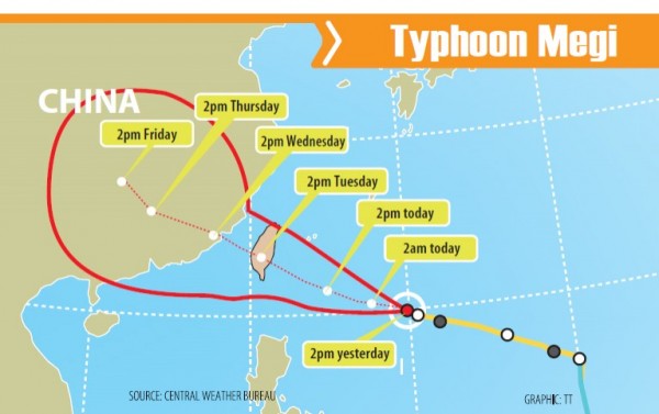 《TAIPEI TIMES 焦點》 Typhoon Megi prompts sea warning - 焦點 - 自由時報電子報