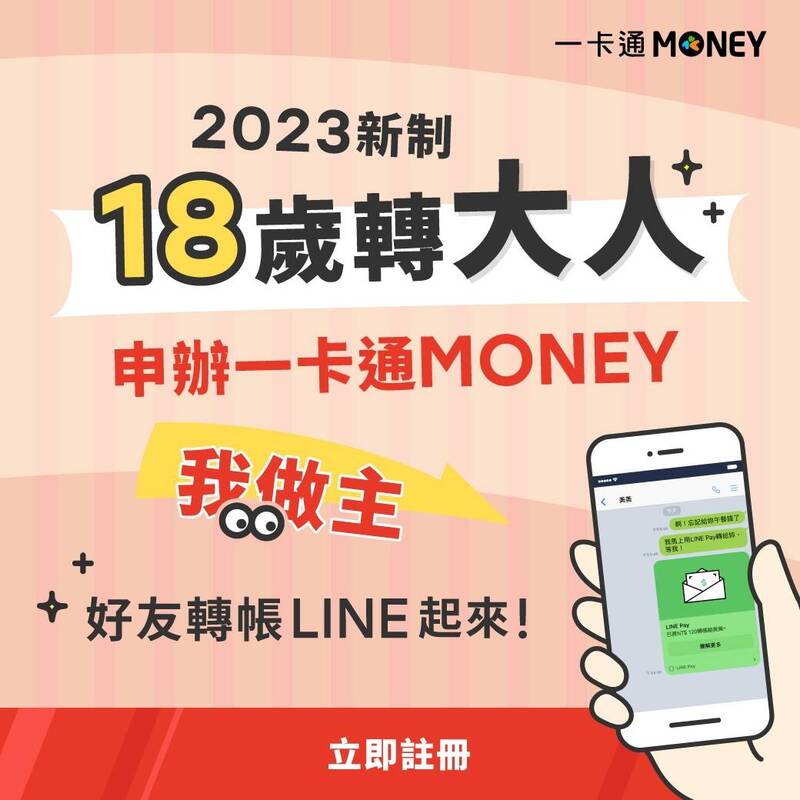 2023新制成年下修 一卡通：18歲可註冊一卡通MONEY - 生活 - 自由時報電子報