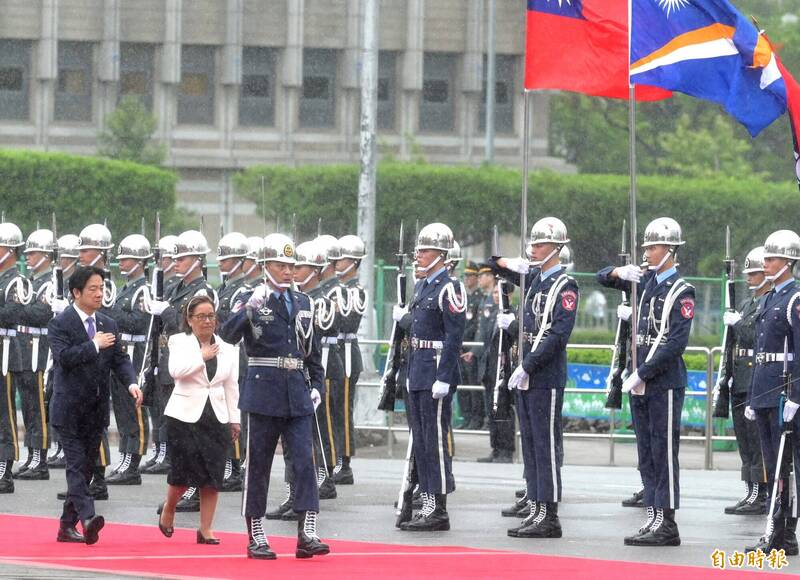 賴清德軍禮歡迎 馬紹爾總統海妮：持續支持台灣國際參與 - 政治 - 自由時報電子報