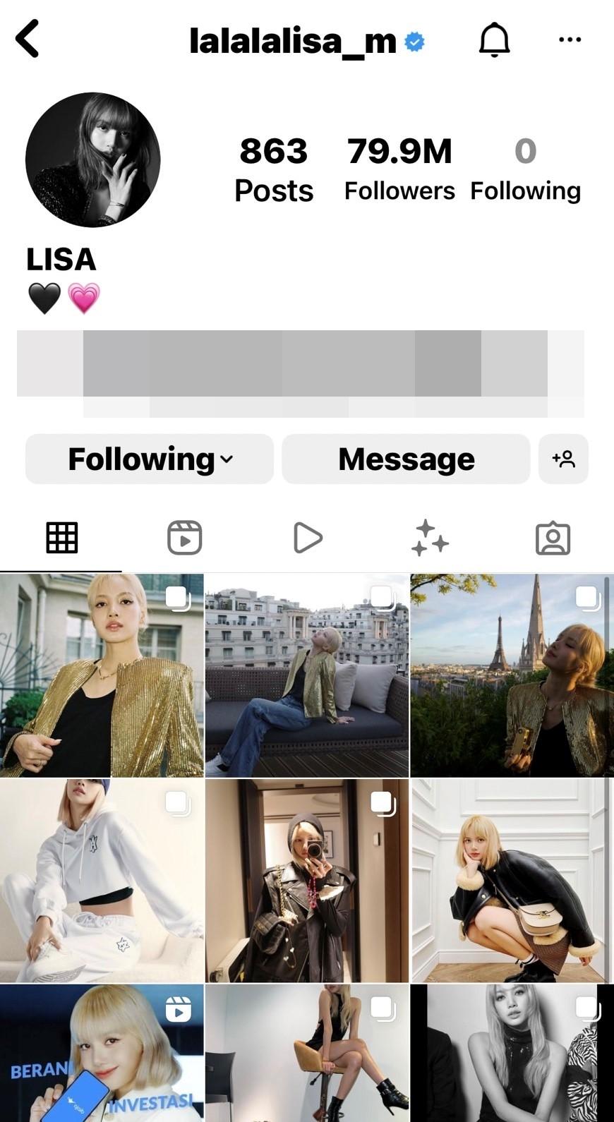 Lisa IG 追蹤人數將滿八千萬！粉絲敲碗「辣照洗版」盼達標 - 自由電子報iStyle時尚美妝頻道